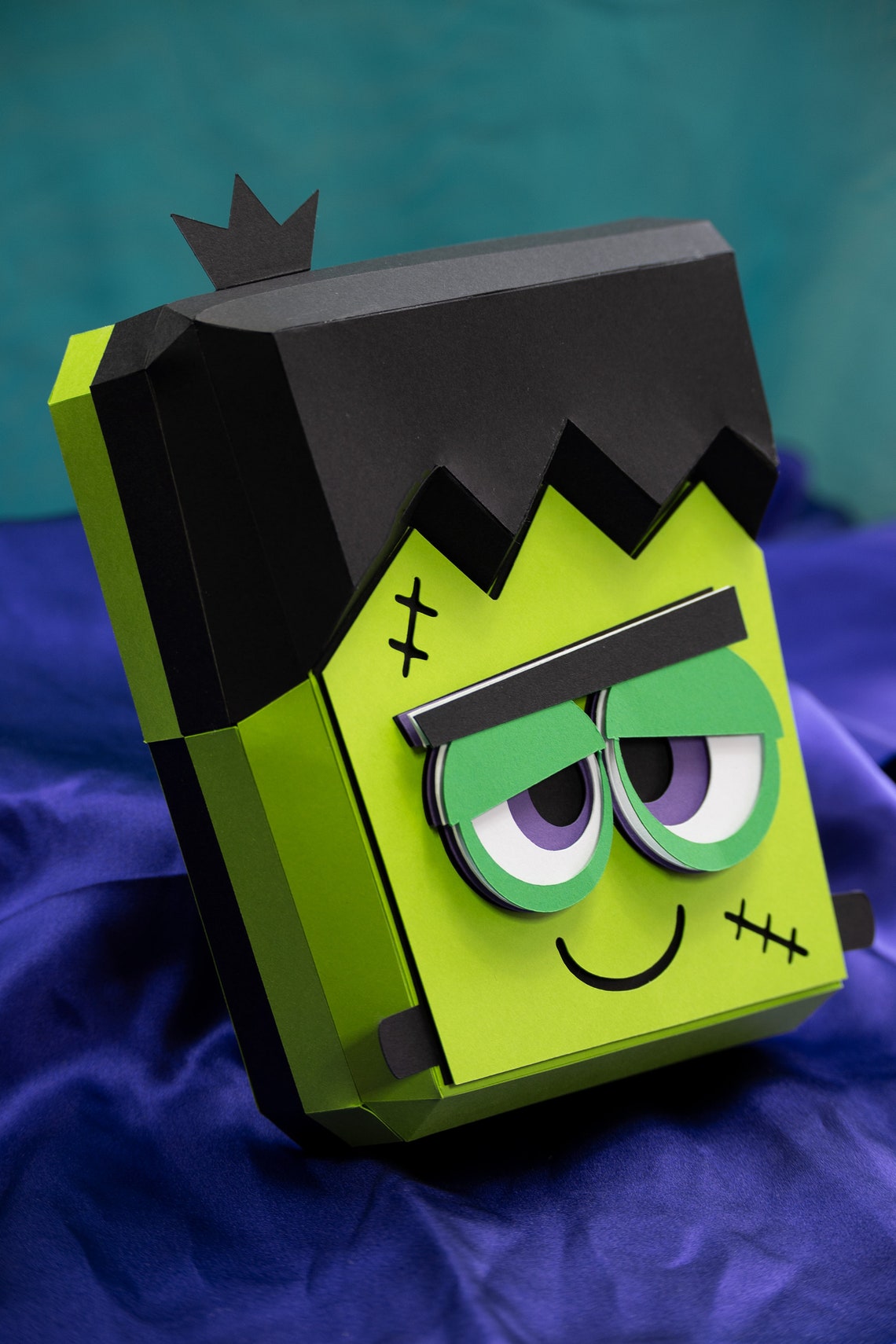 Papercraft Frankenstein, Low Poly Frankie 3D Box Papercraft Template ...