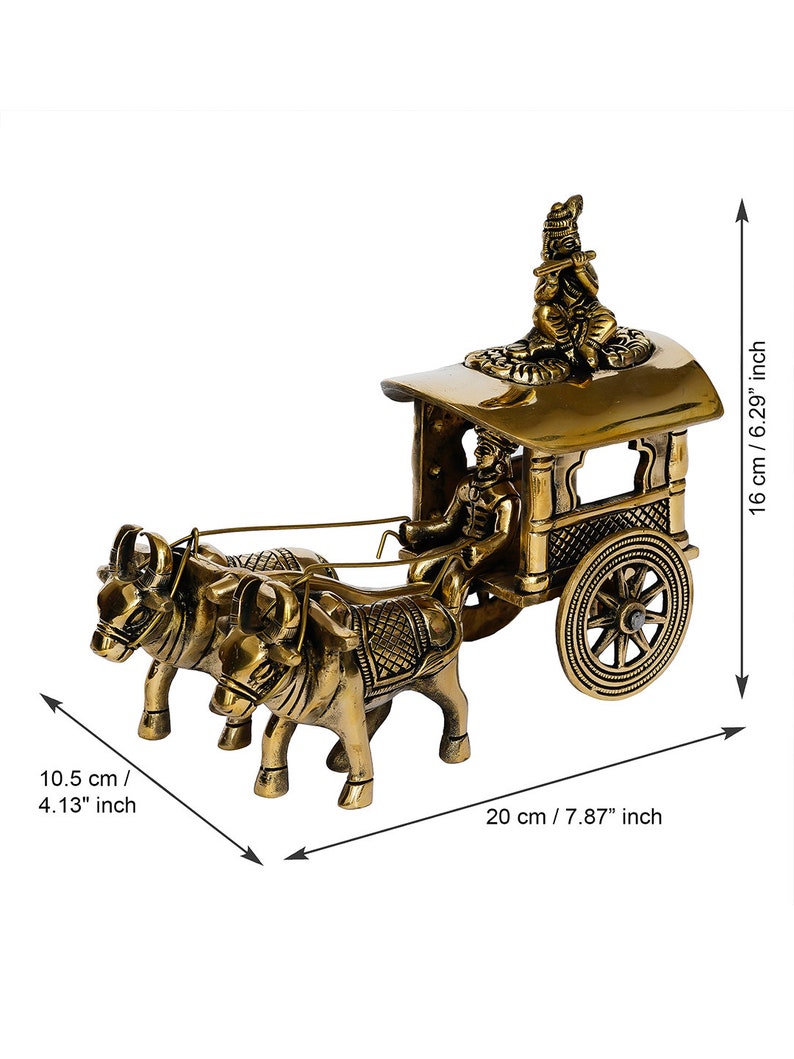 Brass Lord Krishna Vintage Bullock Cart Showpiece Home Decor - Etsy