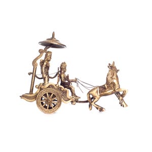Brass Krishna Arjuna Rath Showpiece - Etsy
