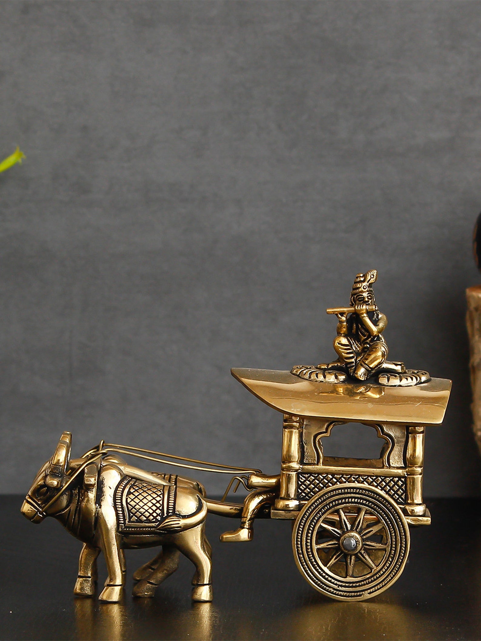 Brass Lord Krishna Vintage Bullock Cart Showpiece Home Decor - Etsy