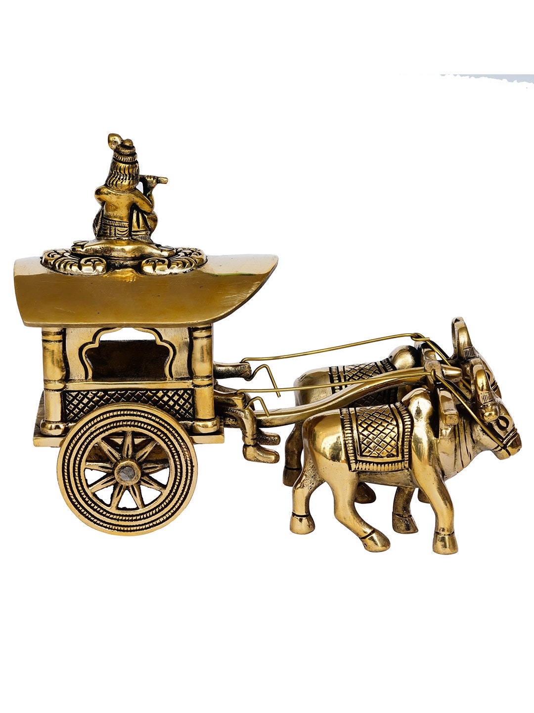 Brass Lord Krishna Vintage Bullock Cart Showpiece Home Decor - Etsy