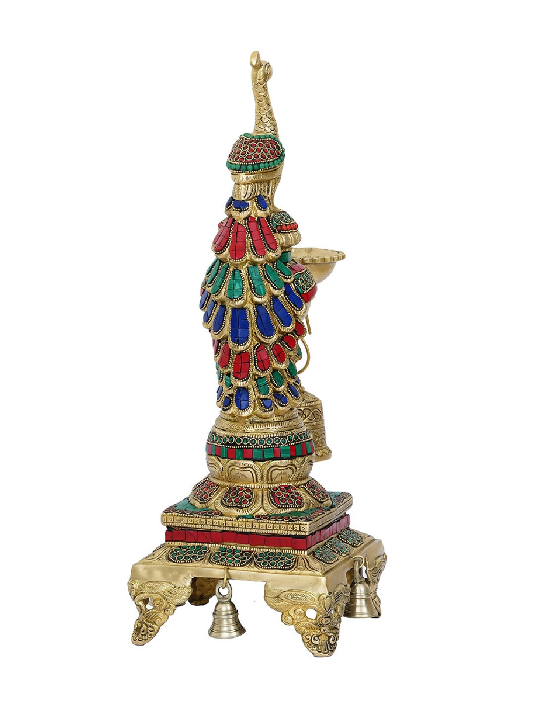 Brass Peacock With Diya and Bell Wall Hanging, Wall Decor,antique Oil ...