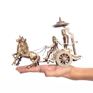 Brass Krishna Arjuna Rath Showpiece - Etsy