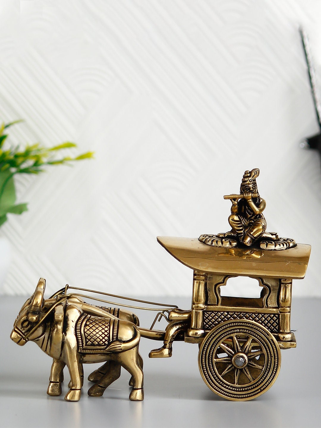 Brass Lord Krishna Vintage Bullock Cart Showpiece Home Decor - Etsy