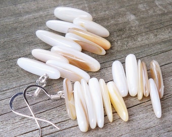 White Seashell Earrings White Shell Earrings Large Shell | Etsy