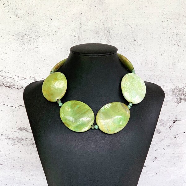 Lime Green Necklace - Etsy
