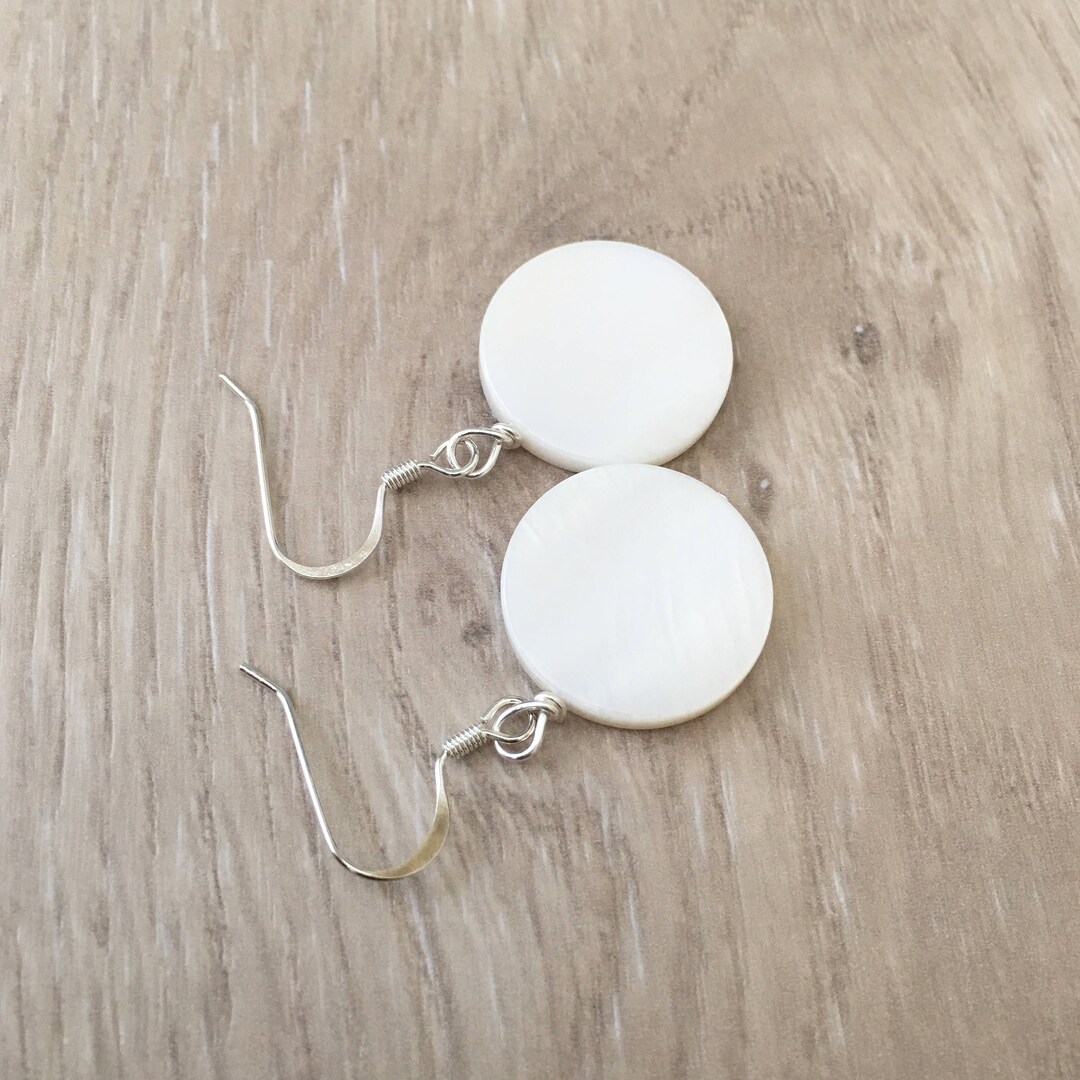 White Shell Earrings Seashell Earrings Large Shell Earrings Beach ...