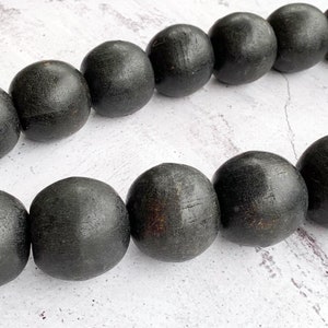 Black Wood Necklace Akuma Necklace Mens Wood Bead Necklace - Etsy