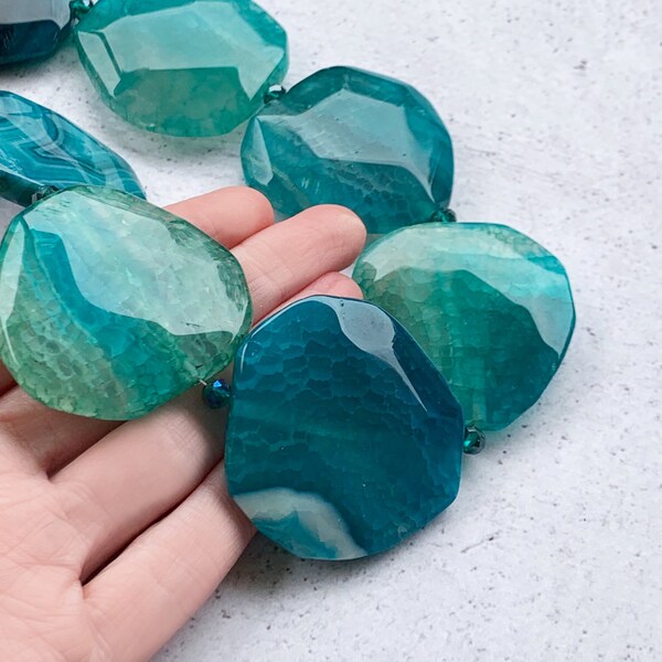 Teal Necklace - Etsy