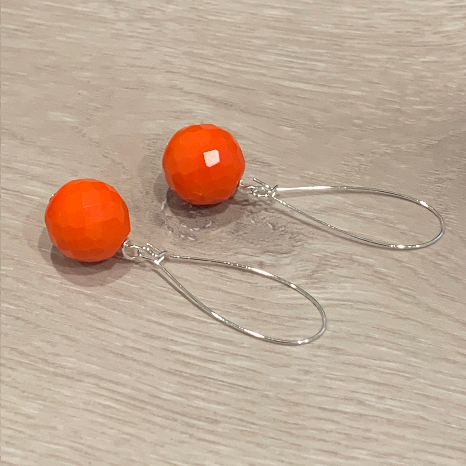 Orange Earrings Dangle Orange Dangle Earrings Long Orange - Etsy