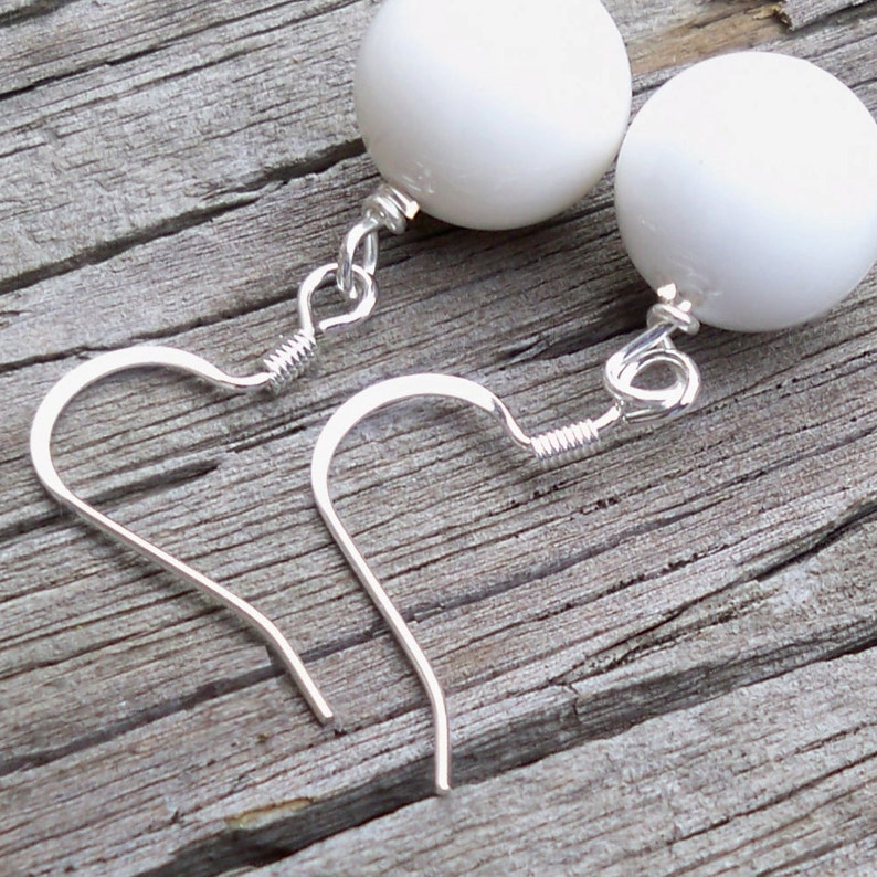 White Shell Earrings White Seashell Earrings Round White - Etsy