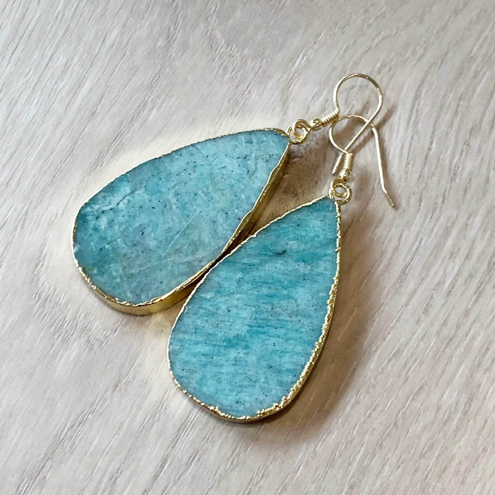 Blue Gemstone Earrings Chunky Blue Earrings Long Blue | Etsy