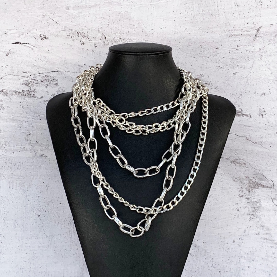 Chunky Silver Chain Necklace Long Chain Necklace Silver - Etsy