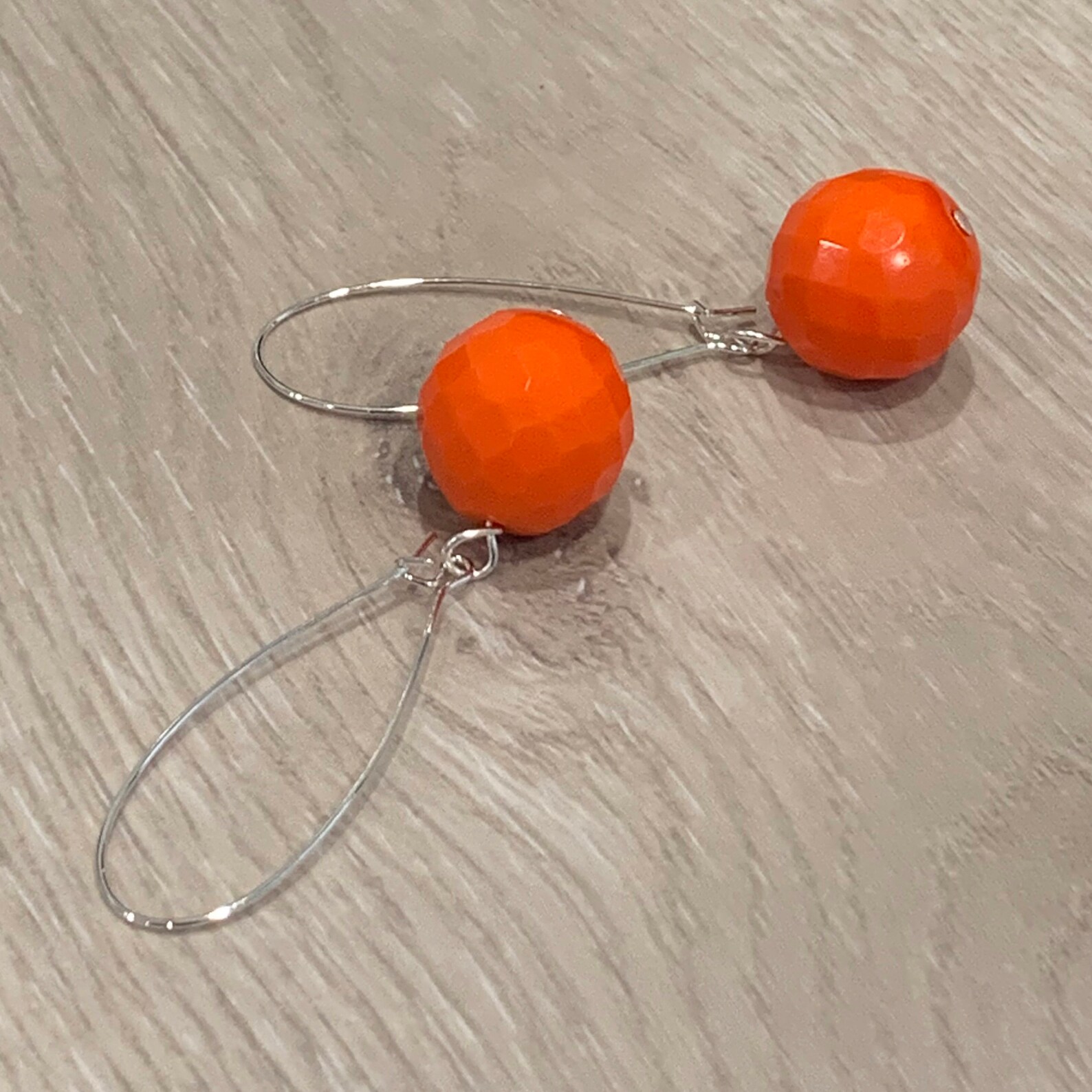 Orange Earrings Dangle Orange Dangle Earrings Long Orange - Etsy