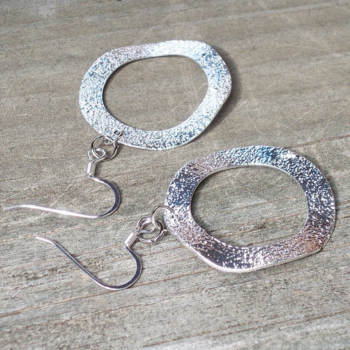 Silver Hoop Earrings Large Silver Earrings Silver Circle | Etsy