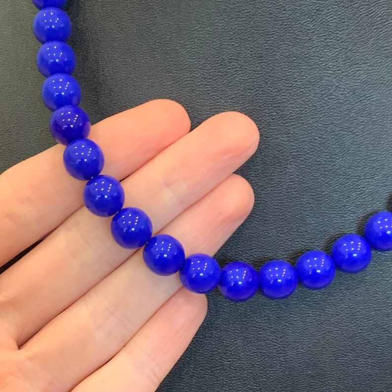 Royal Blue Necklace and Matching Earrings Set, Simple Blue Necklace ...