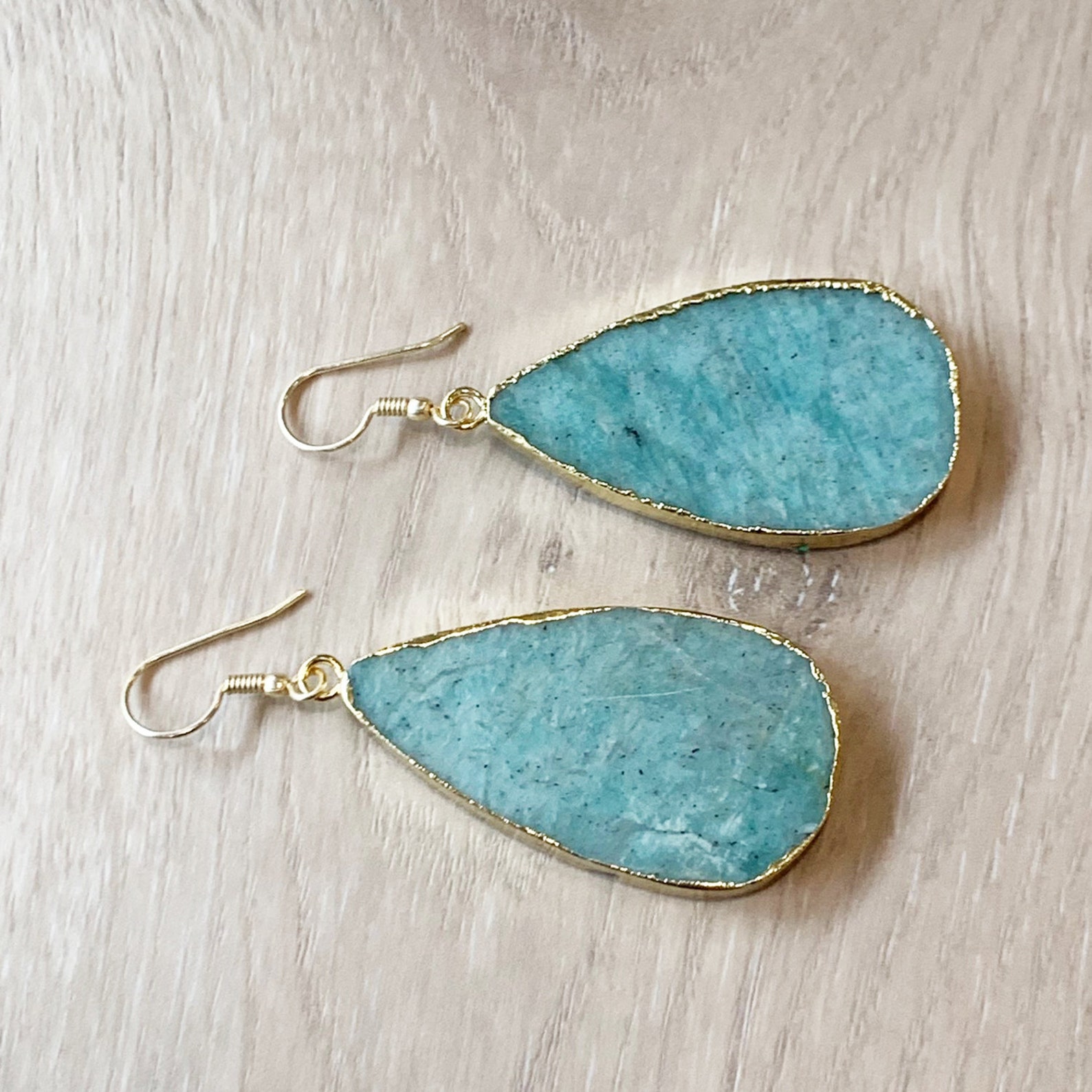 Blue Gemstone Earrings Chunky Blue Earrings Long Blue | Etsy