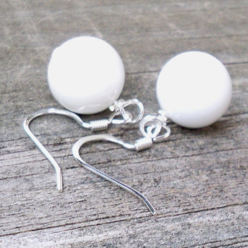 White Shell Earrings White Seashell Earrings Round White - Etsy