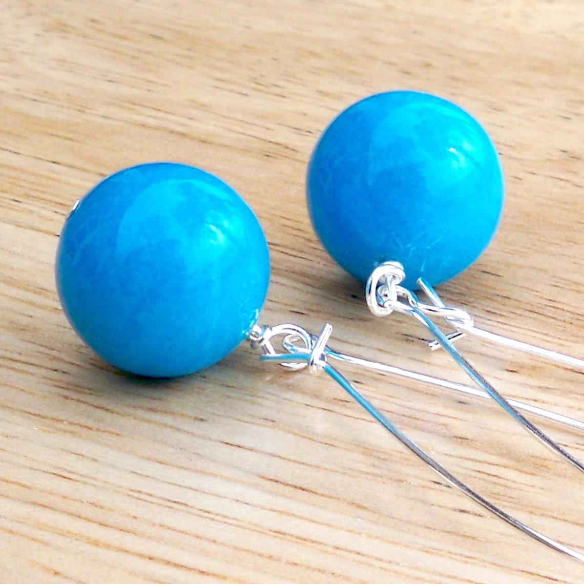 Blue Jade Earrings Blue Gemstone Earrings Large Blue Earrings - Etsy