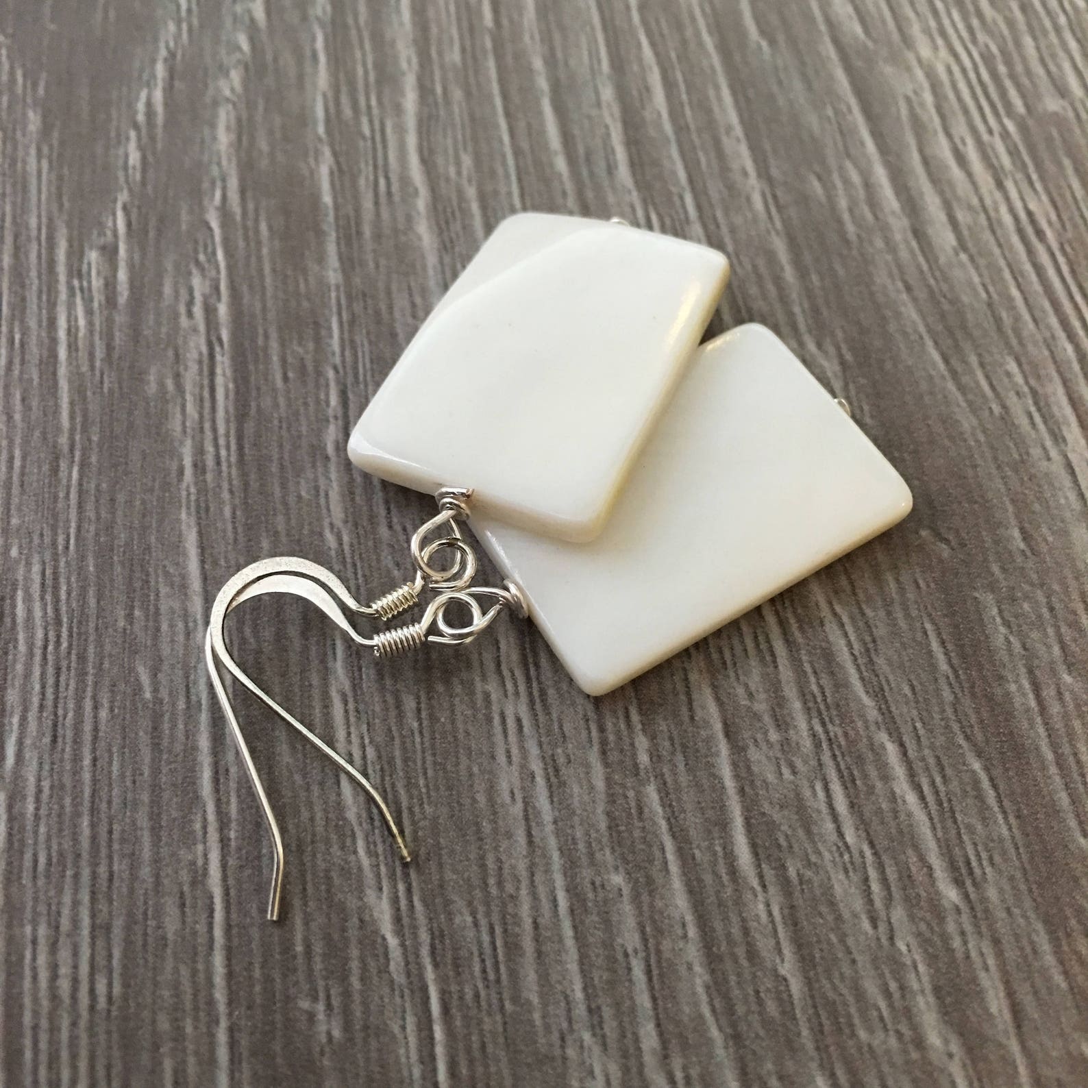 White Seashell Earrings White Shell Earrings Large Shell Earrings Beach ...