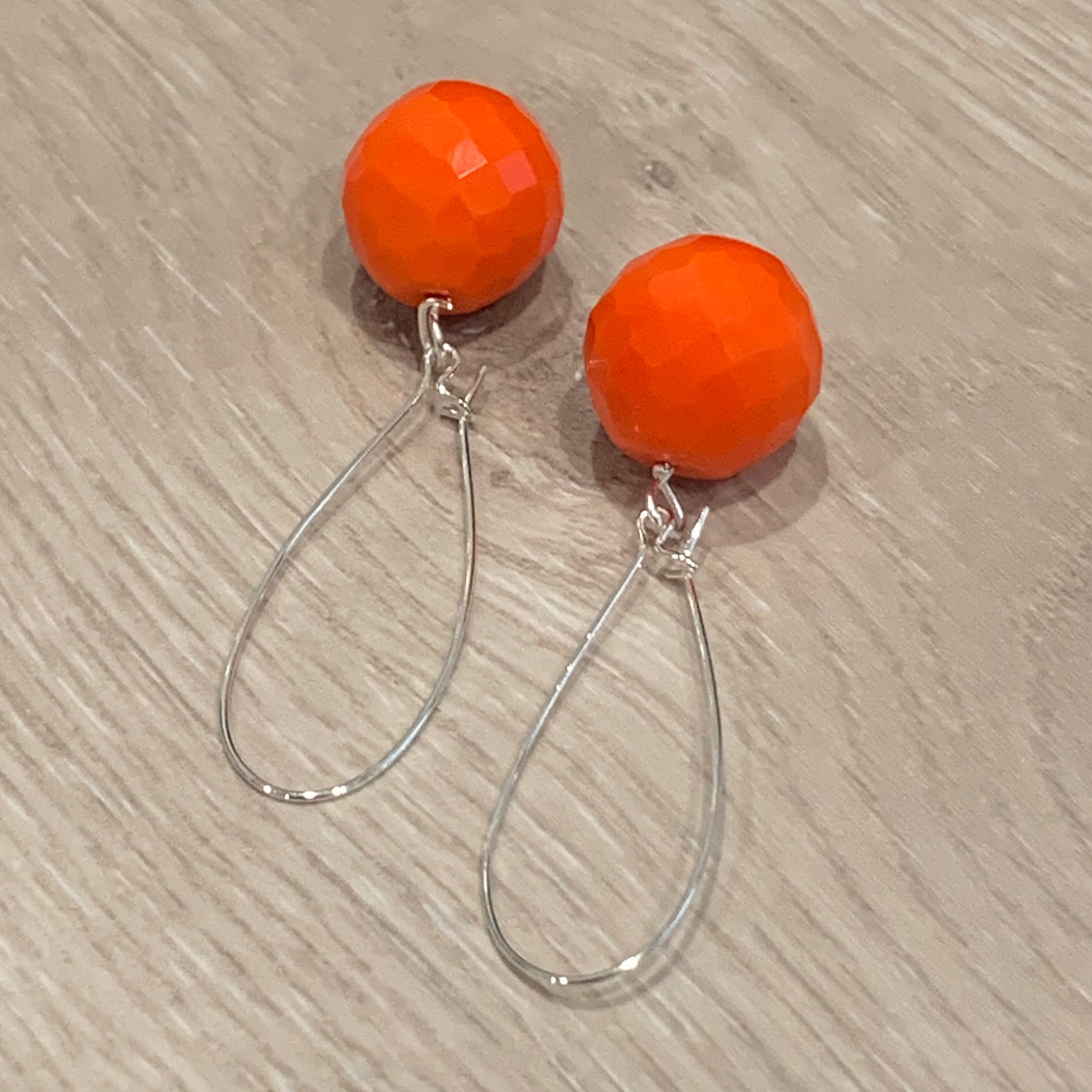 Orange Earrings Dangle Orange Dangle Earrings Long Orange - Etsy