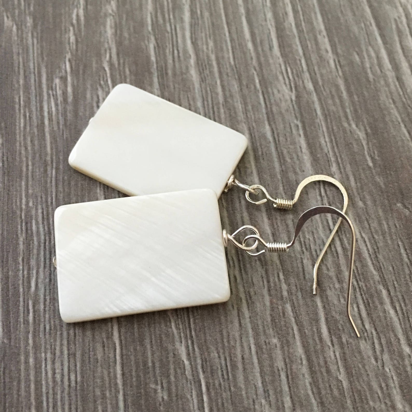 White Seashell Earrings White Shell Earrings Large Shell Earrings Beach ...