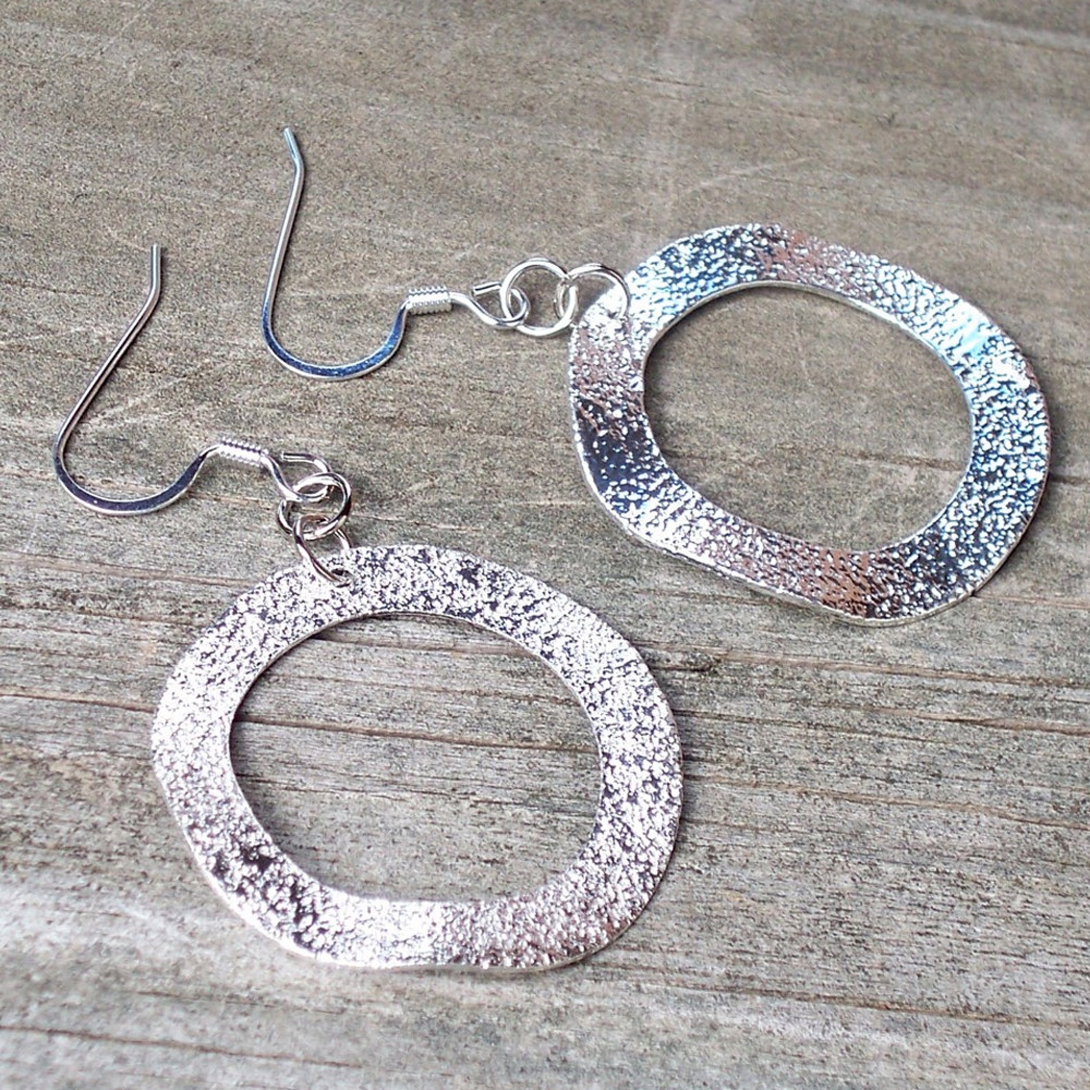 Silver Hoop Earrings Large Silver Earrings Silver Circle | Etsy