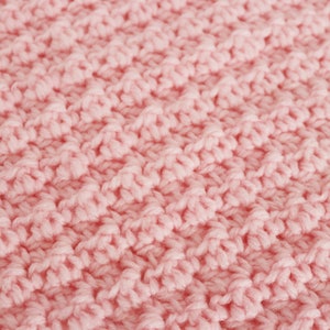 Crochet Baby Blanket Pattern, Pink Baby Blanket, Crochet Easy Afghan ...