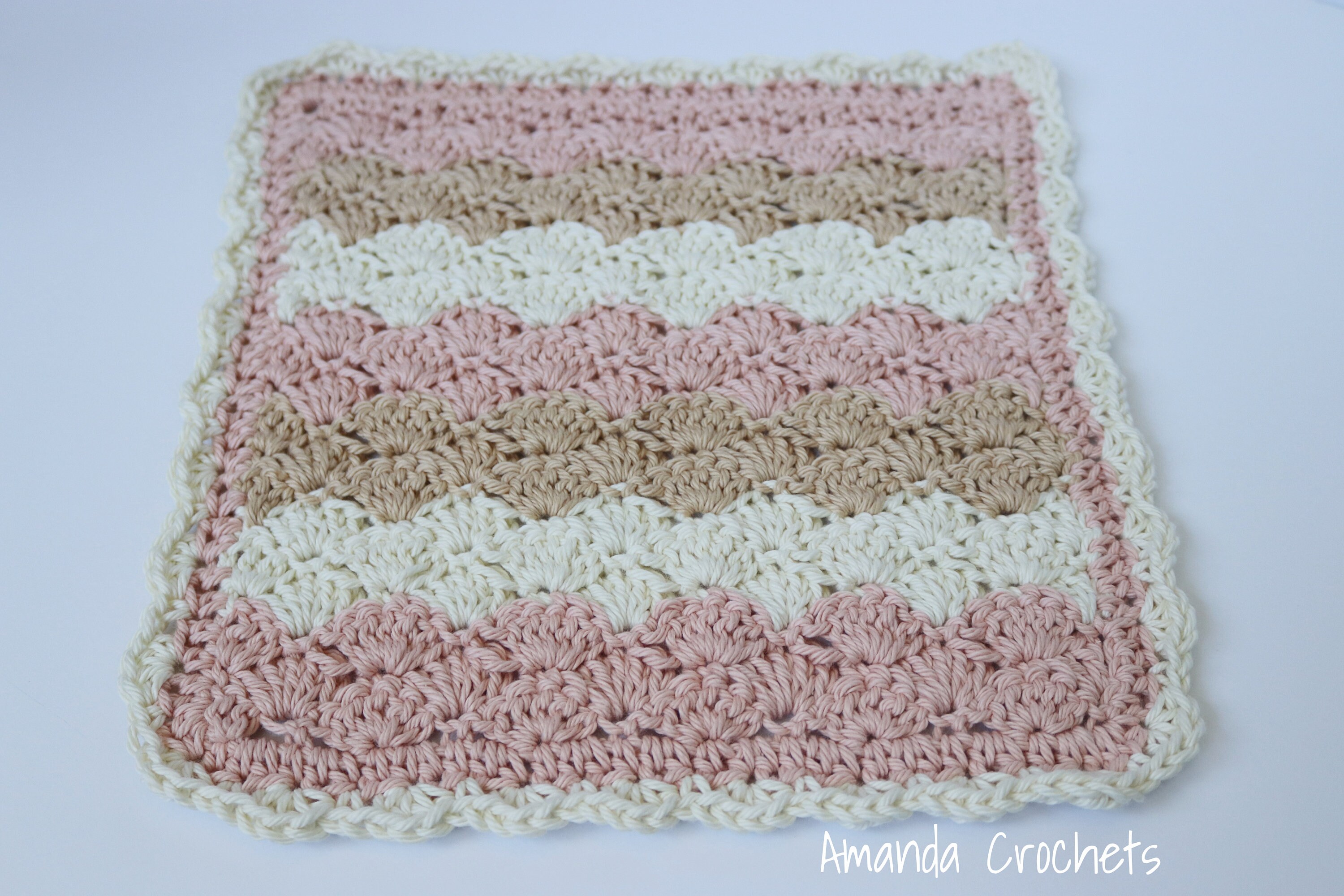 Crochet Dishcloth Shell Stitch Design Crochet Washcloth - Etsy