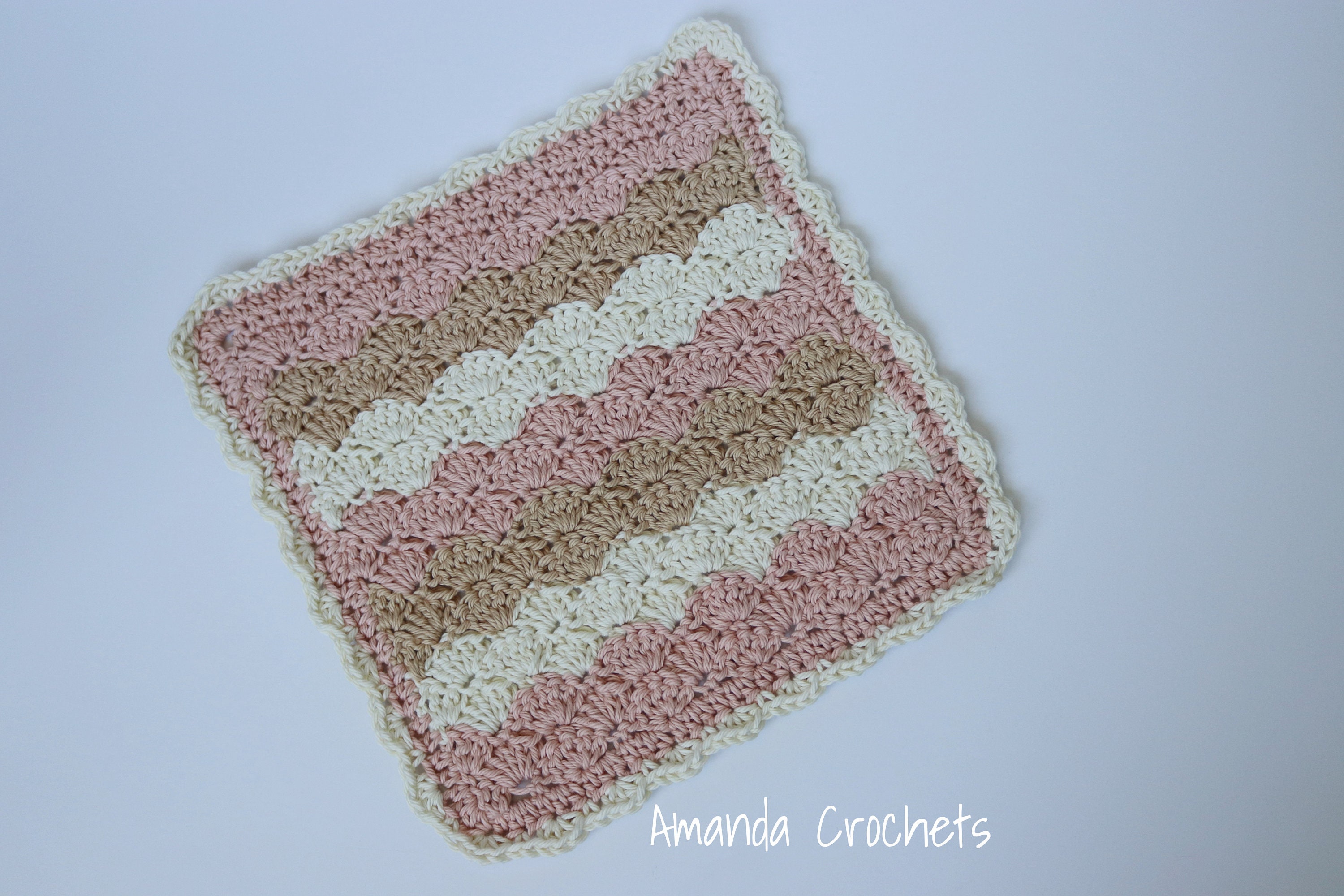 Crochet Dishcloth Shell Stitch Design Crochet Washcloth - Etsy