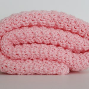 Crochet Baby Blanket Pattern, Pink Baby Blanket, Crochet Easy Afghan ...