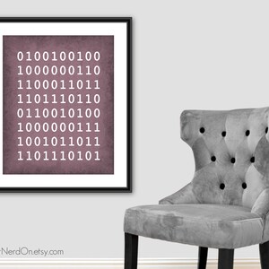 Nerdy I Love You, Binary Code Wall Art, Computer Science Print ...