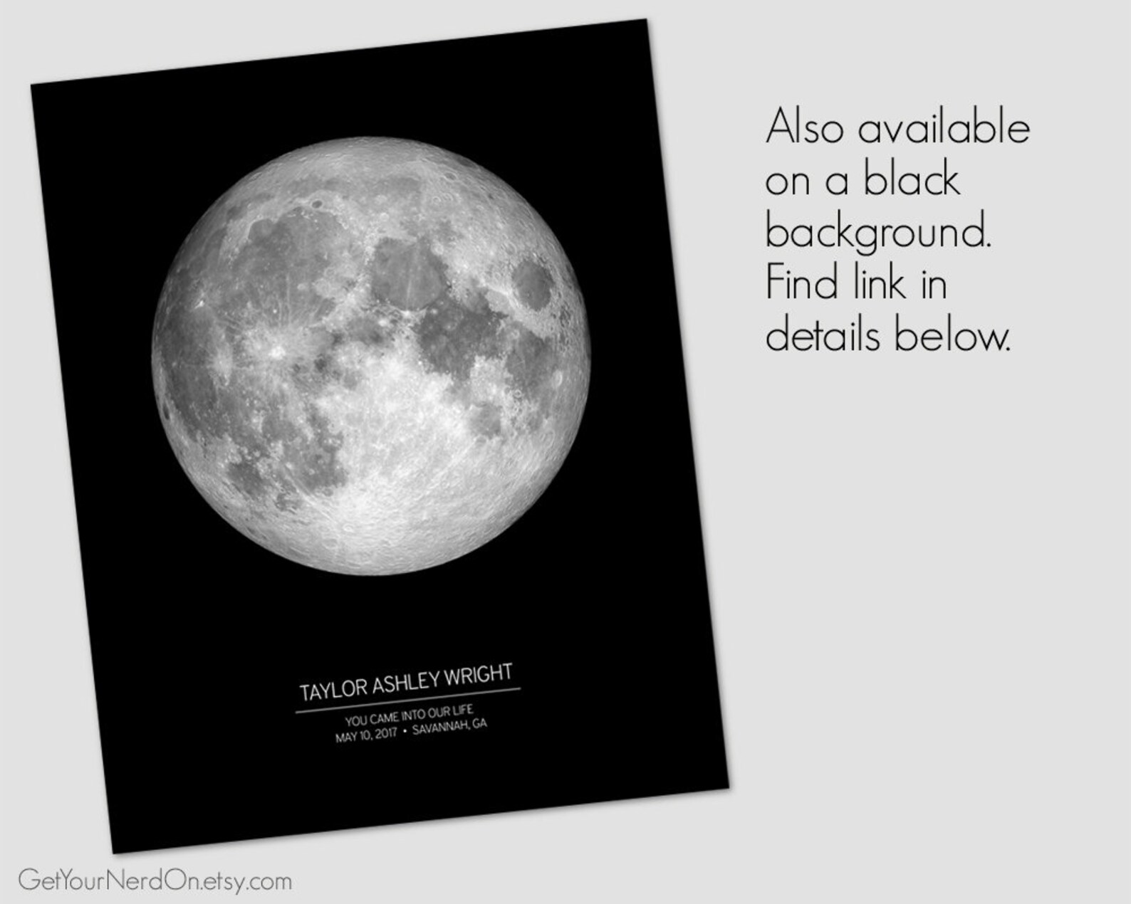 Personalized Phases of the Moon Date Poster Unique Astronomy | Etsy