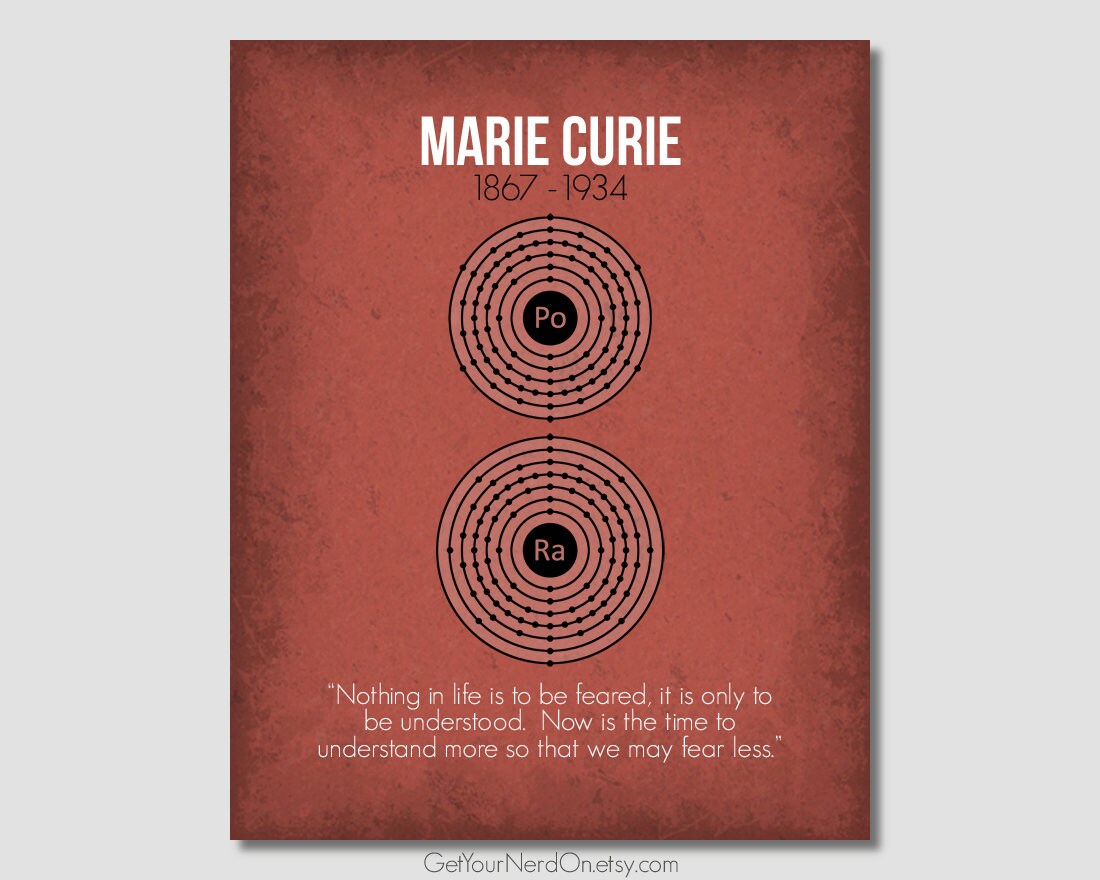 Marie Curie Poster Famous Scientist Art Women in Science | Etsy