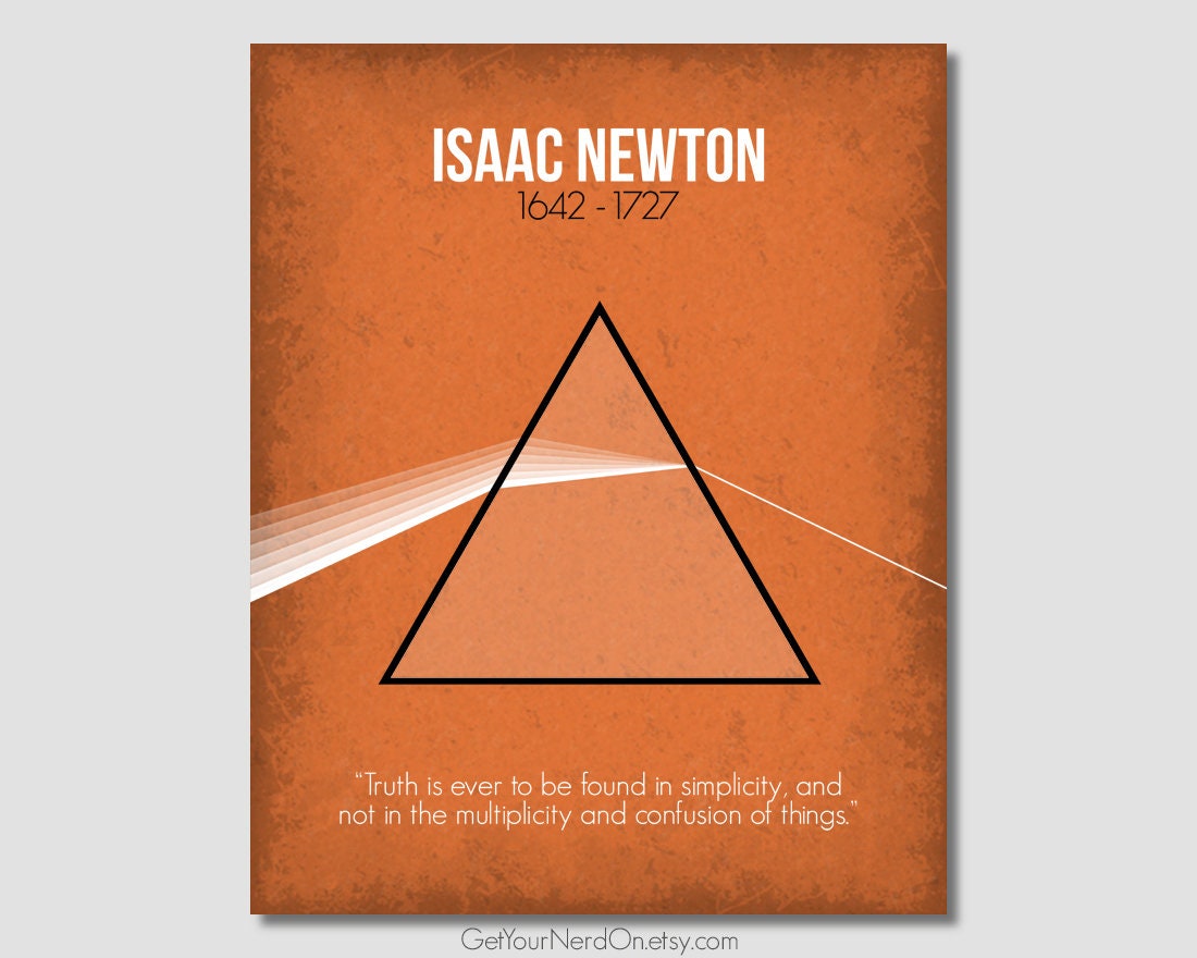 Isaac Newton Print Famous Scientist Minimalist Wall Art | Etsy