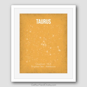 Taurus Constellation, Astronomy Decor, Space Nerd Gifts, Zodiac Taurus ...