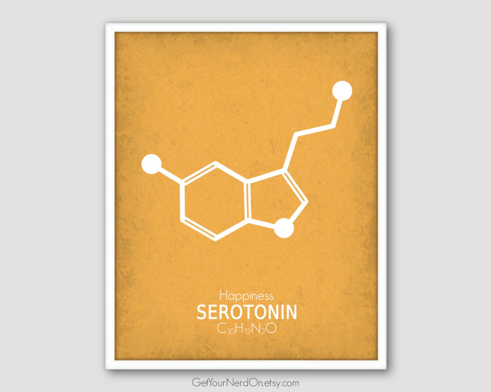 Serotonin Molecule Minimalist Nerd Art Science Geek Decor | Etsy