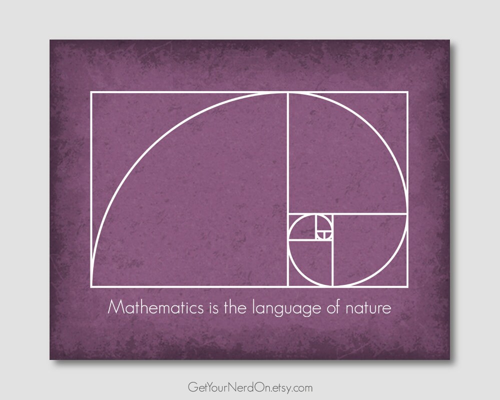 Fibonacci Spiral Art Math Geek Gifts Classroom Decor Gifts | Etsy