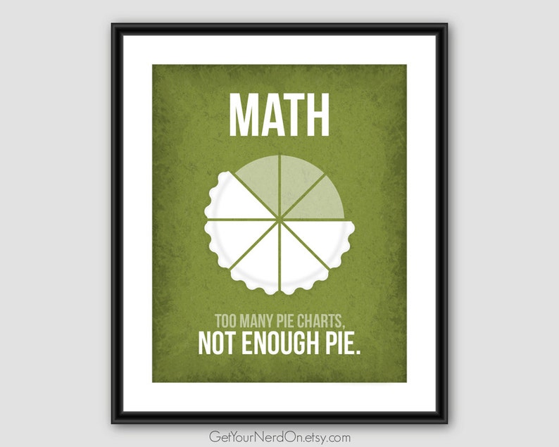 Funny Pie Charts Wall Art Nerd Humor Poster Math Geek Gift - Etsy