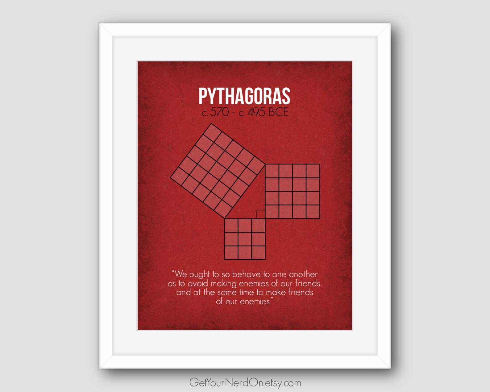 Pythagoras Poster Unique Home Decor Math Teacher Gifts | Etsy