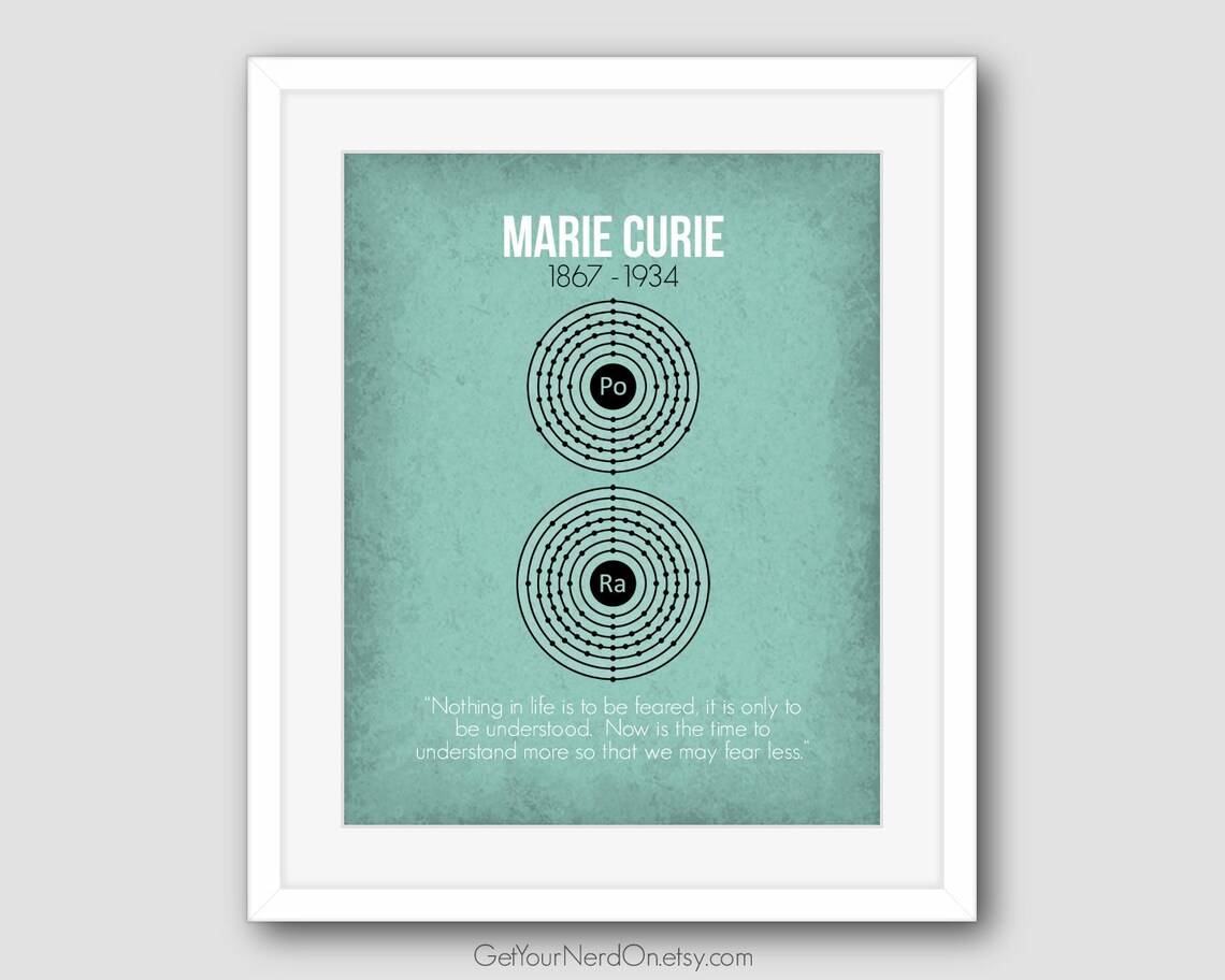 Marie Curie Poster Famous Scientist Art Women in Science - Etsy