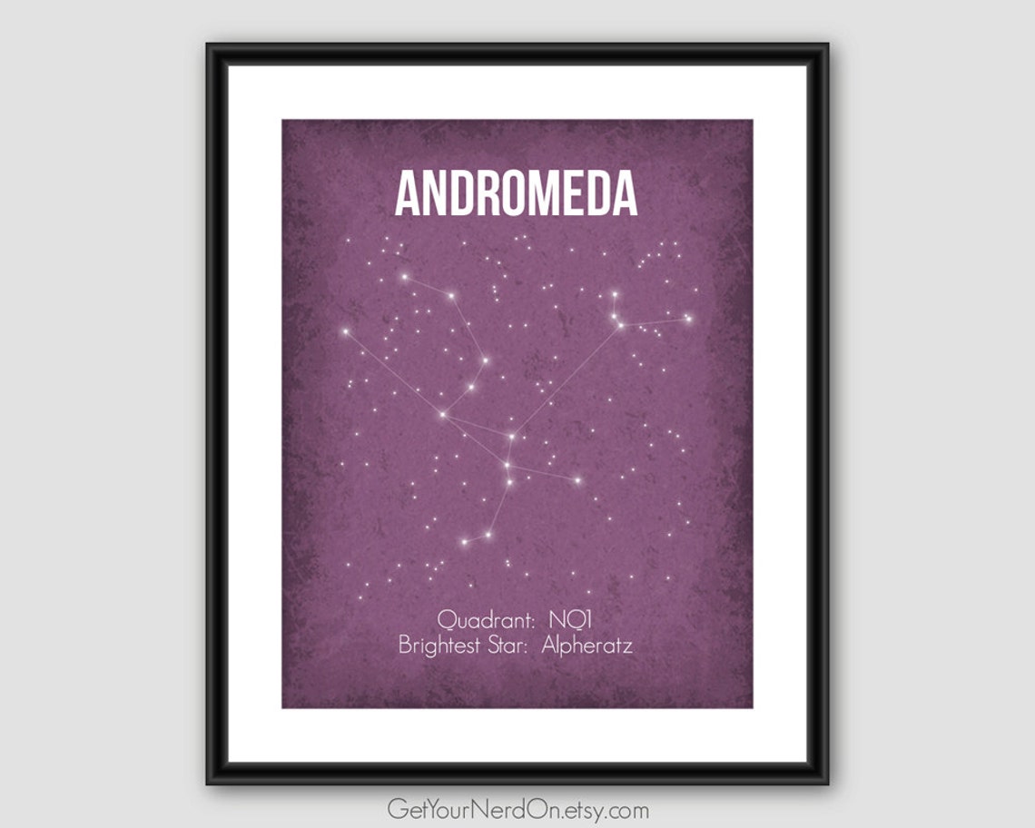 Andromeda Poster Constellation Print Astronomy Gifts Outer - Etsy