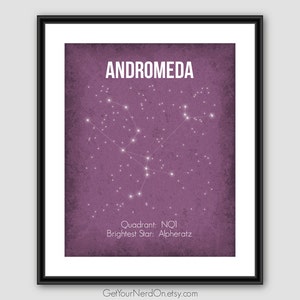 Andromeda Poster, Constellation Print, Astronomy Gifts, Outer Space ...