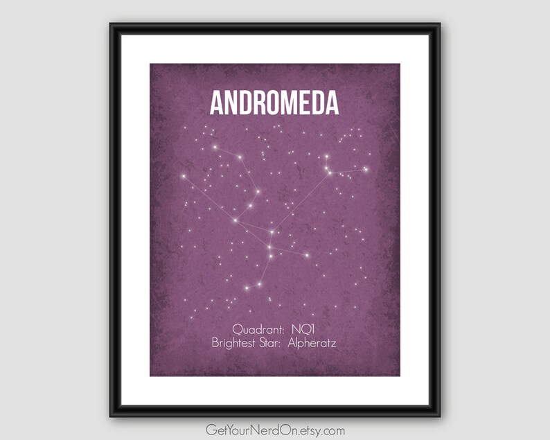 Andromeda Poster Constellation Print Astronomy Gifts Outer - Etsy