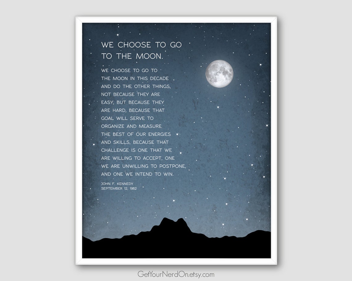 JFK Moon Speech We Choose to Go to the Moon 1969 Moon - Etsy UK
