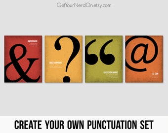 Set of 3 Prints Uncommon Punctuation Nerd Home Decor | Etsy