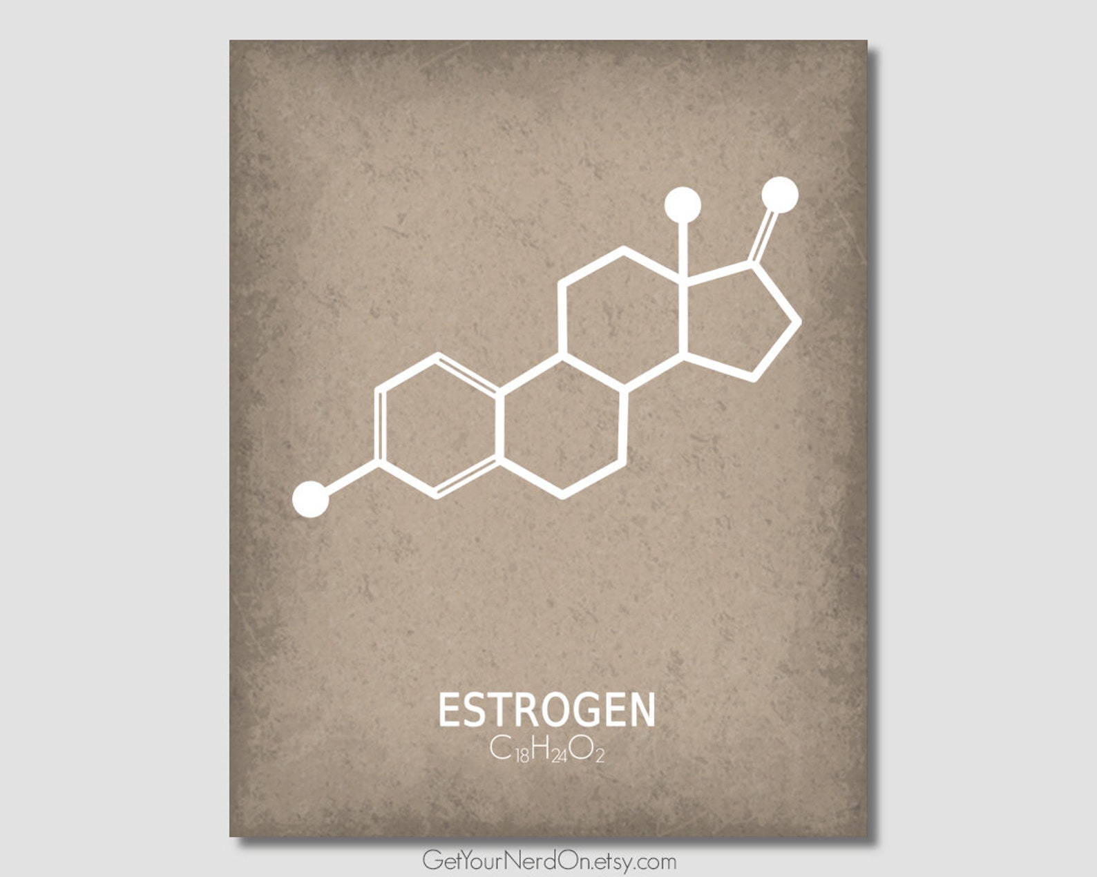 Estrogen Molecule Science Art Poster Biology Nerd Print | Etsy
