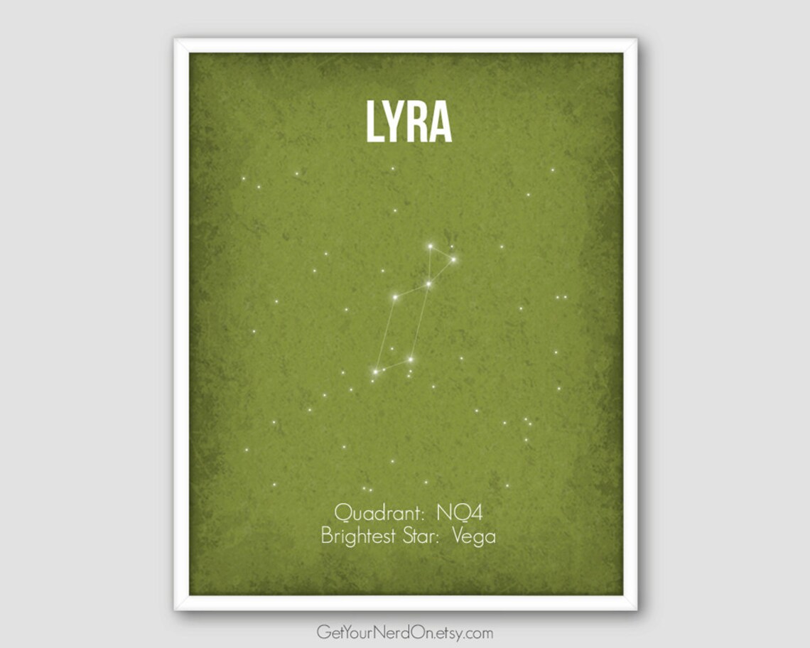 Lyra Constellation Astronomy Poster Outer Space Wall Art - Etsy