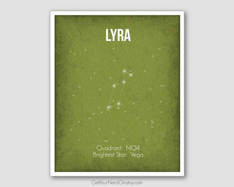 Lyra Constellation Astronomy Poster Outer Space Wall Art - Etsy