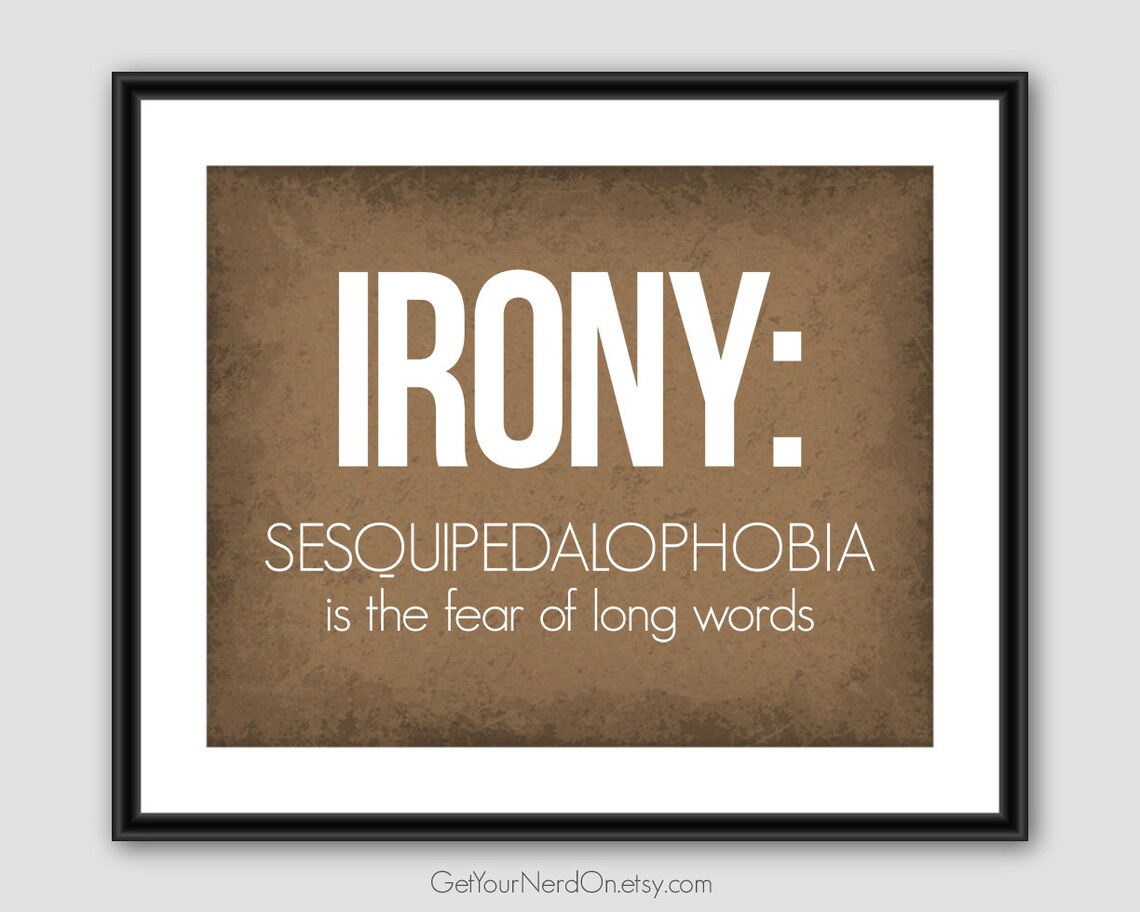 Funny Irony Poster Grammar Nerd Humor Gifts For Teachers | Etsy